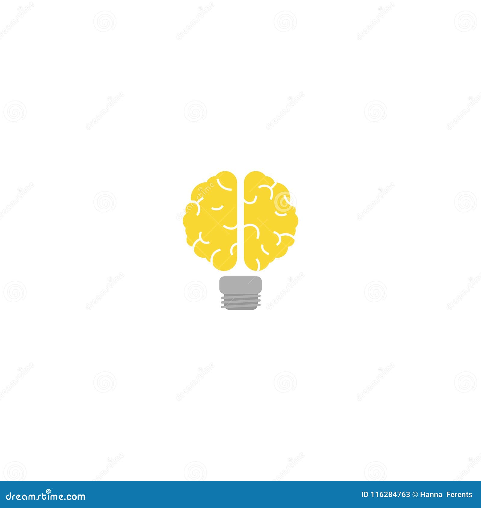 Brain with Light Bulb Creative Logo. Logotype Concept Stock Vector ...