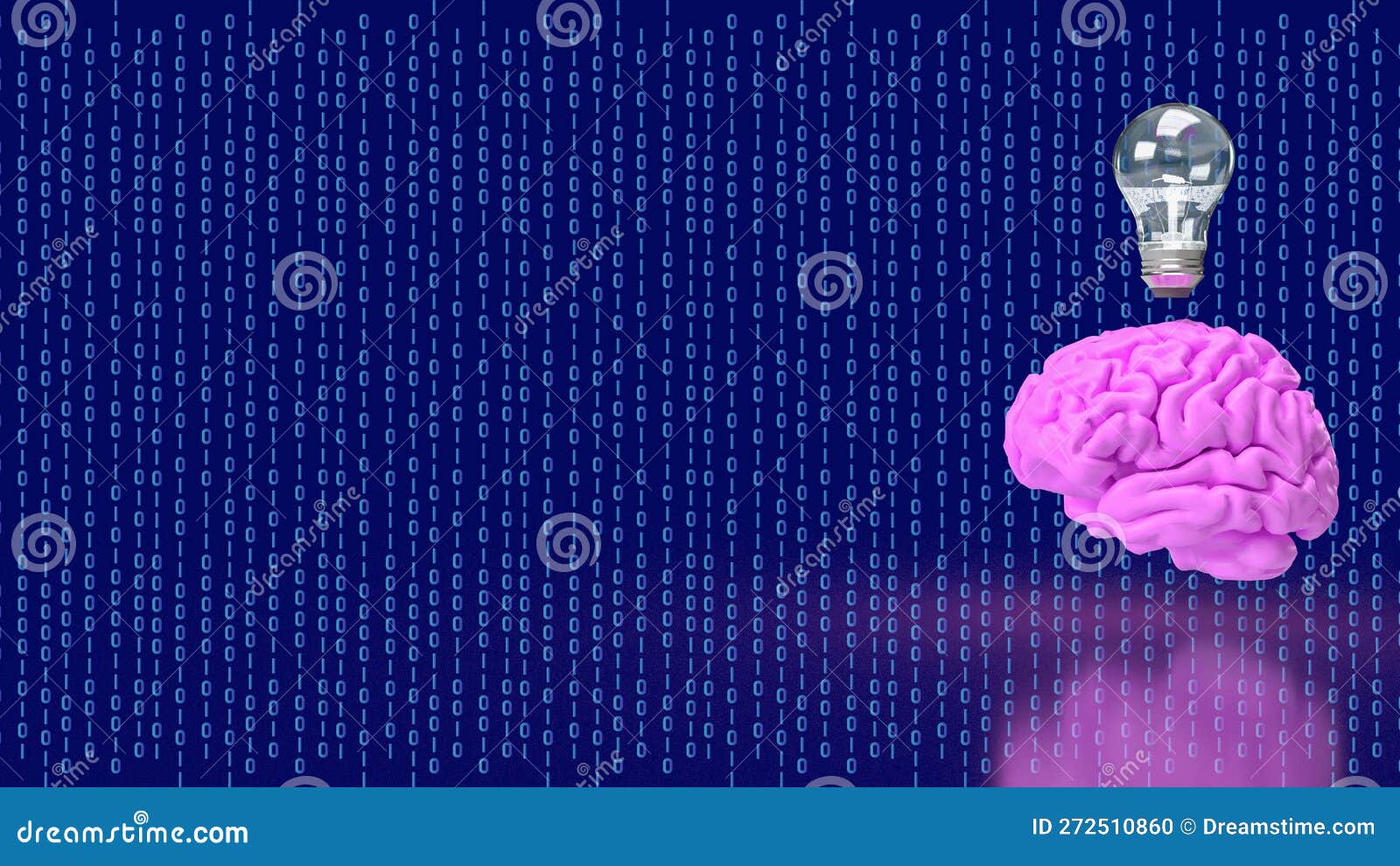 The Brain and Light Bulb for Creative Thinking or Brainstorm Concept 3d ...