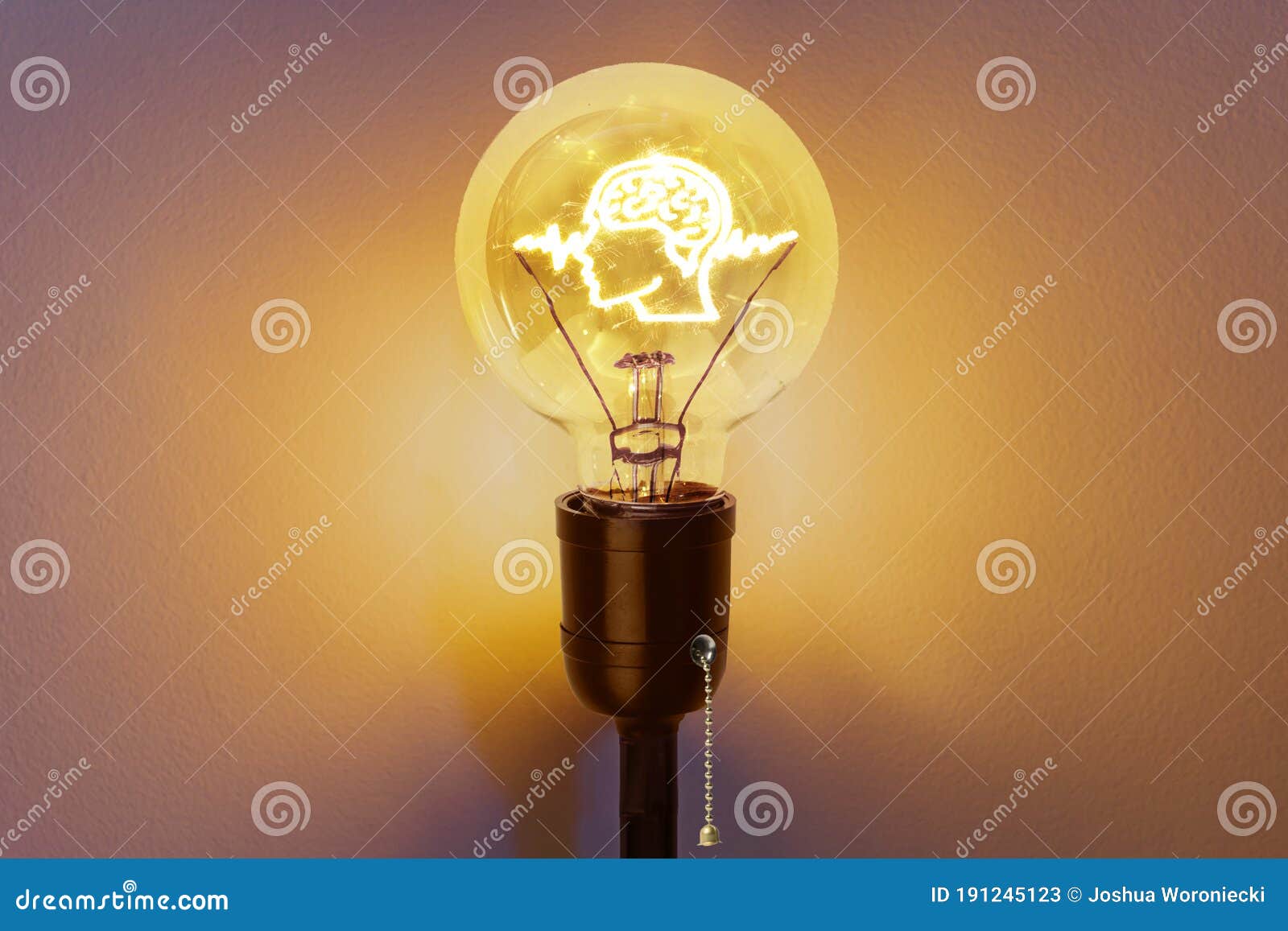 Brain in Light Bulb Creative Thinking Process Idea Stock Image - Image ...