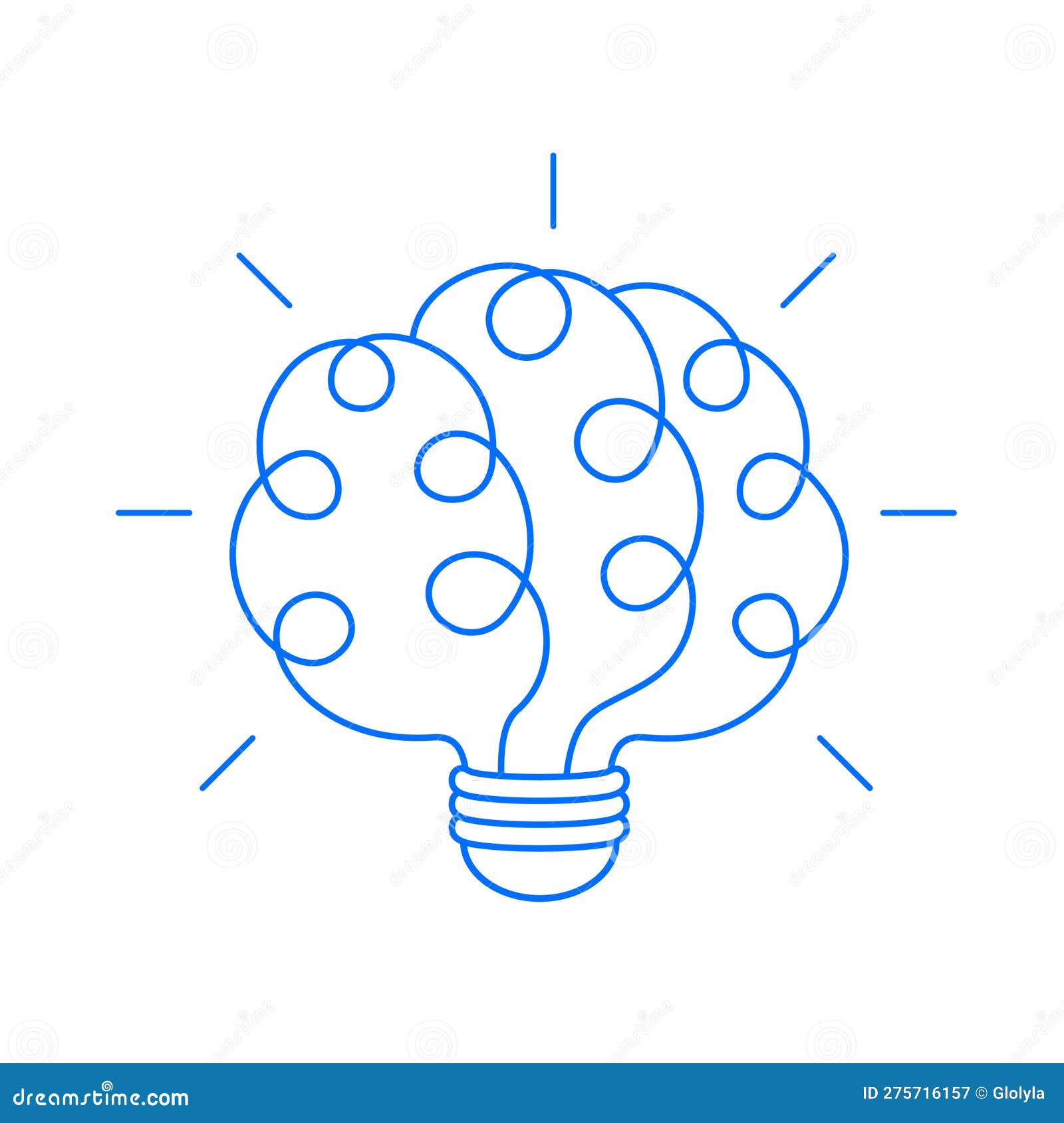 Brain Light Bulb Icon Design. Stock Illustration - Illustration of ...
