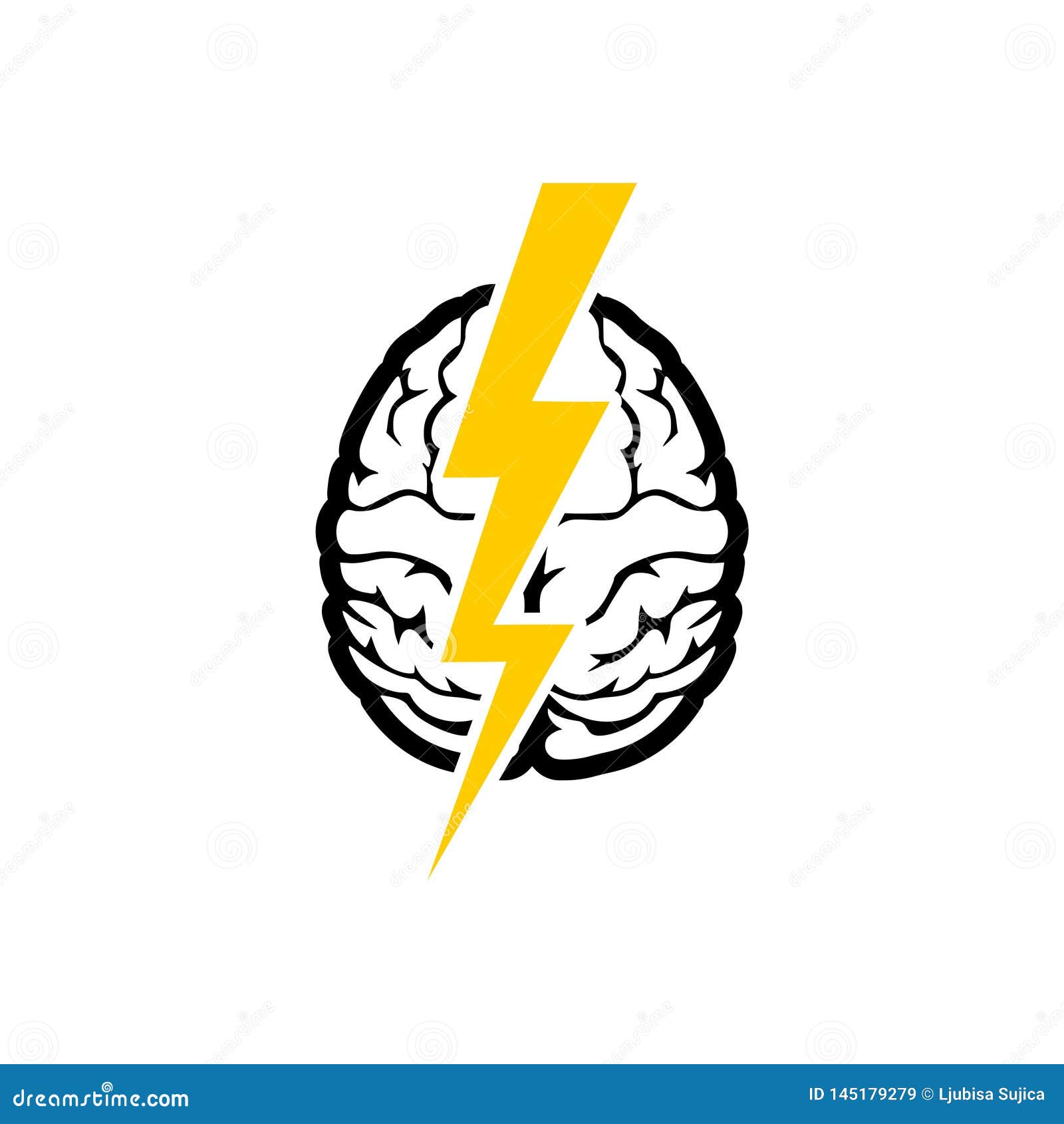 Brain Light Bulb Icon - Vector Illustration Stock Vector - Illustration ...
