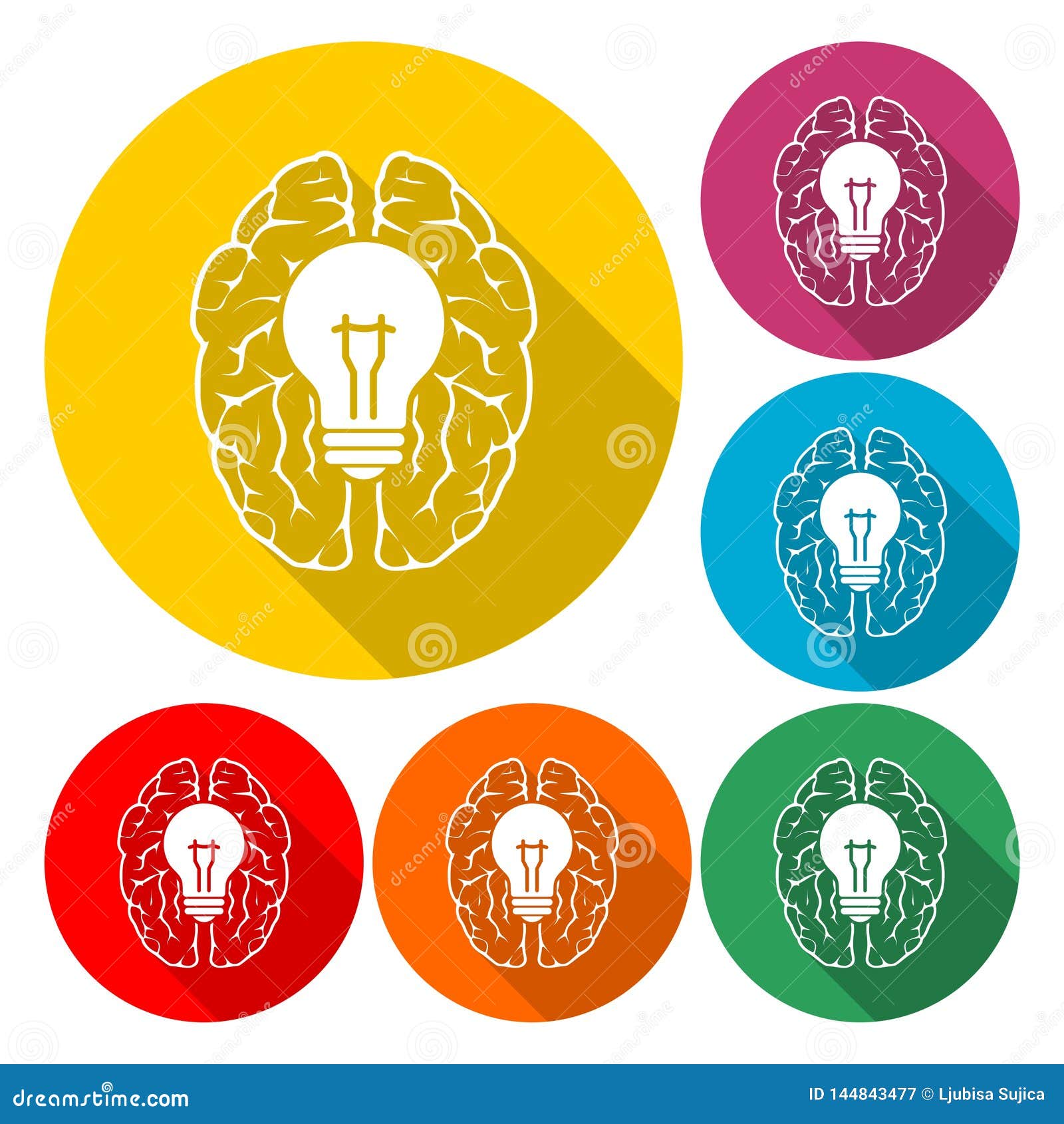 Brain Light Bulb Icon - Vector Illustration Stock Vector - Illustration ...