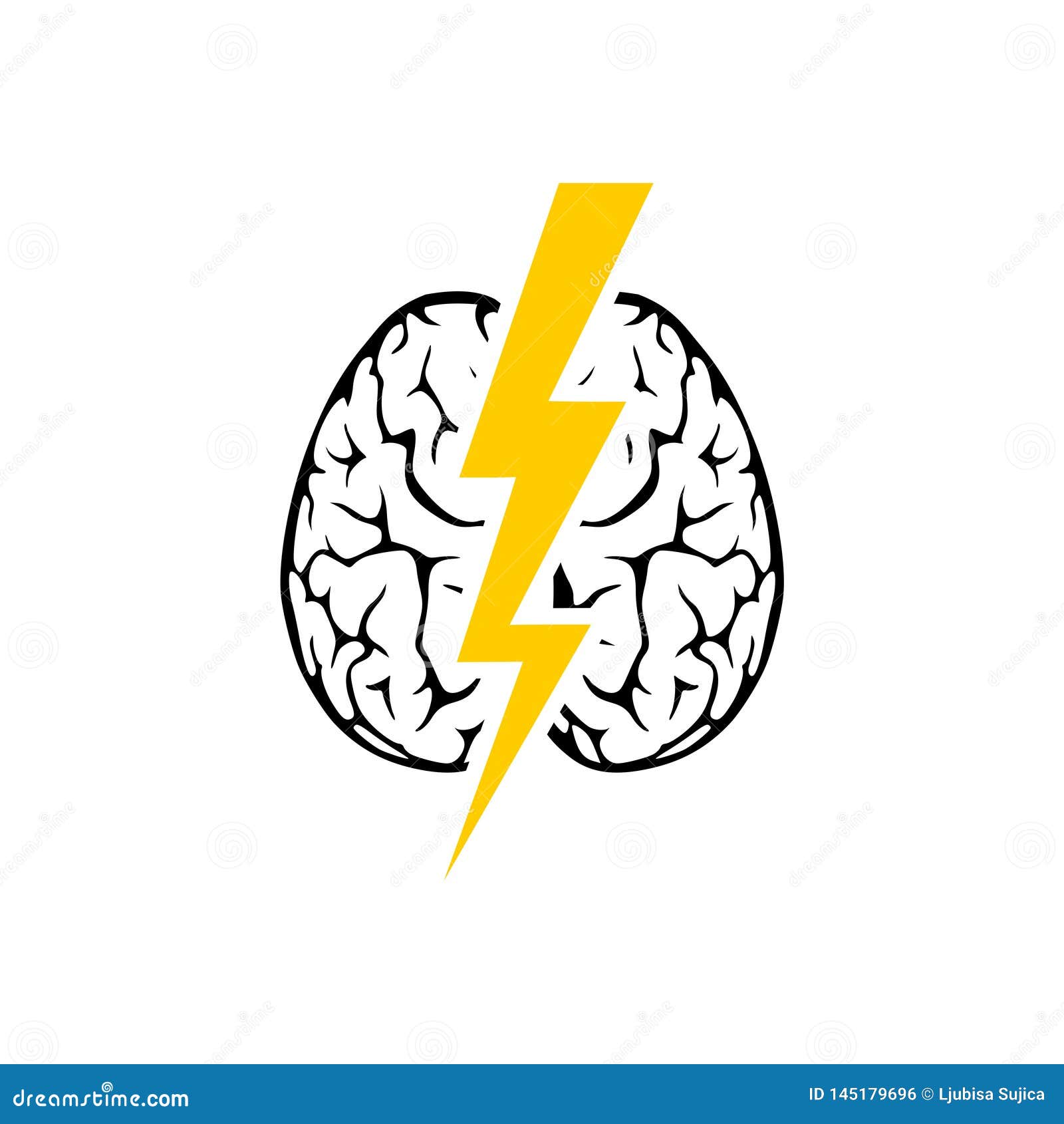 Brain Light Bulb Icon - Vector Illustration Stock Vector - Illustration ...
