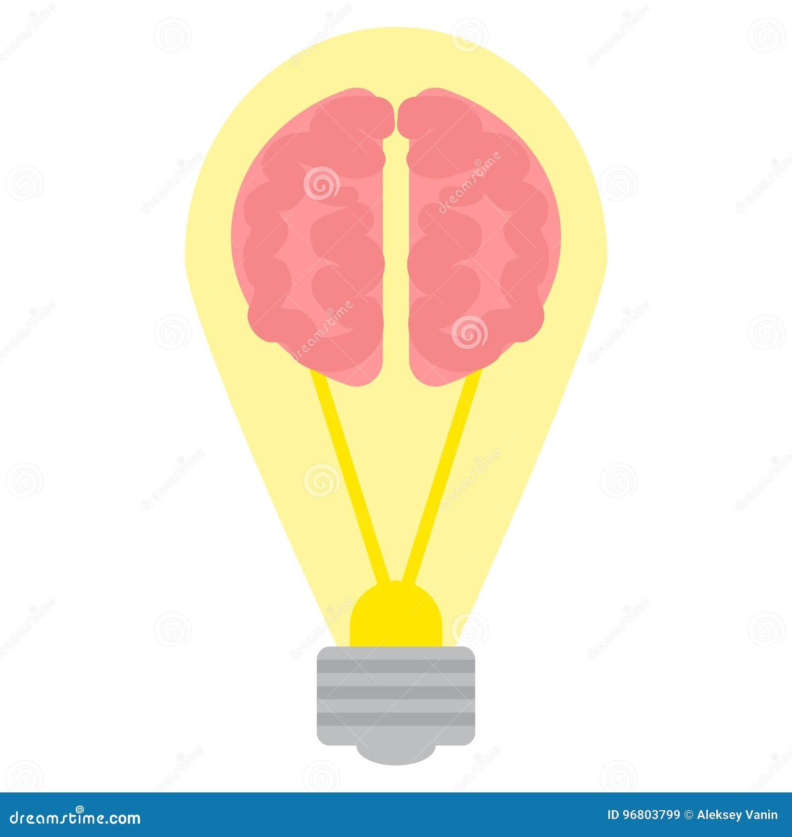 Brain Light Bulb Icon, Vector Illustration Stock Vector - Illustration ...
