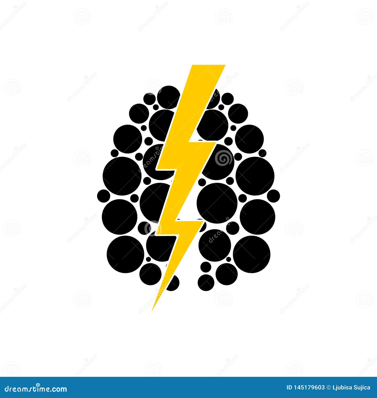 Brain Light Bulb Icon - Vector Illustration Stock Vector - Illustration ...