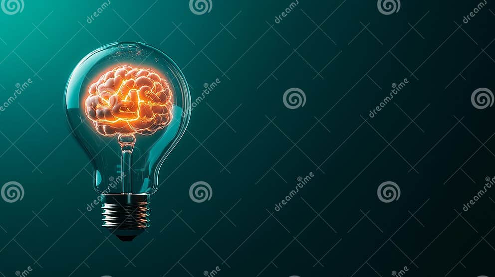Brain in Light Bulb Ideas and Innovation a Lightbulb with a Brain ...