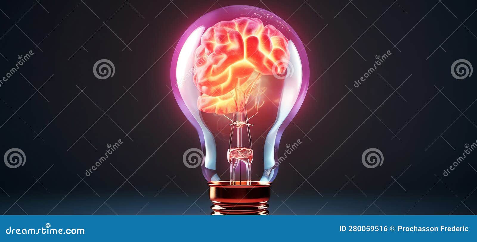 Brain in a Light Bulb, Intelligence Concept, AI Generated Stock ...