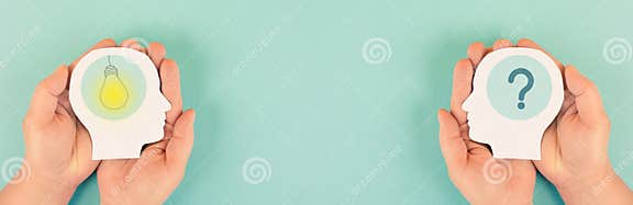 Brain with Light Bulb and Mind with a Question Mark, Creative ...