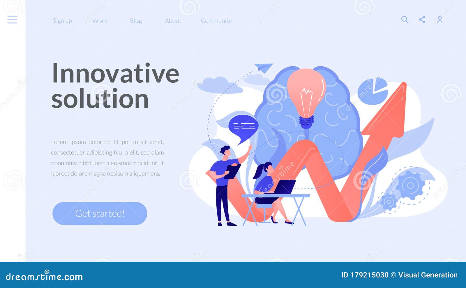 Innovative Solution Concept Landing Page. Stock Vector - Illustration ...