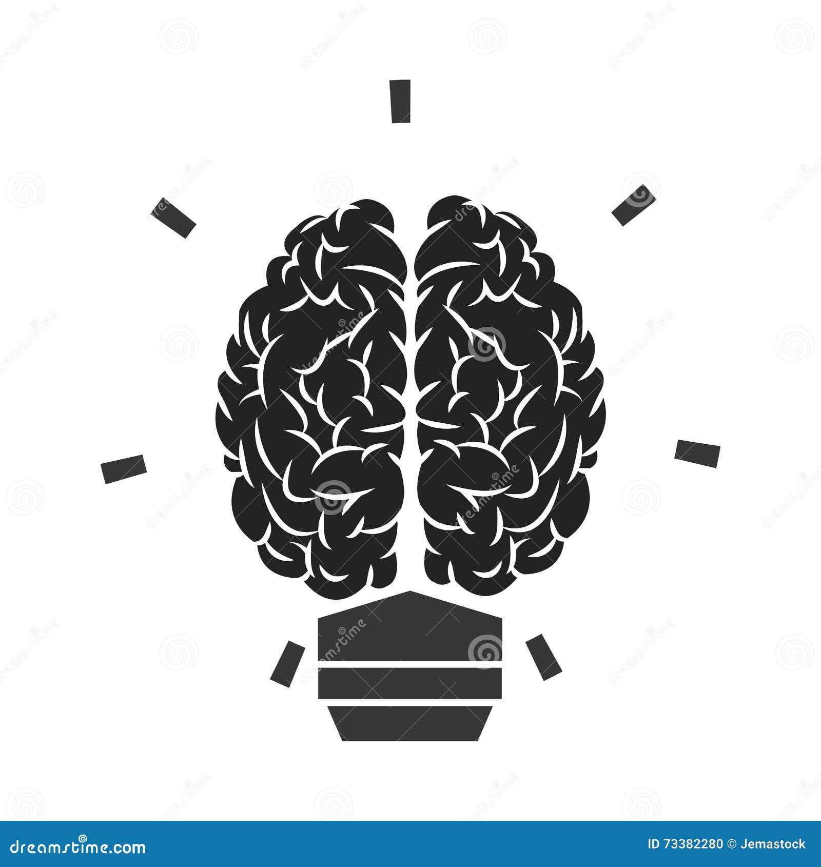Brain lightbulb icon stock illustration. Illustration of design - 73382280