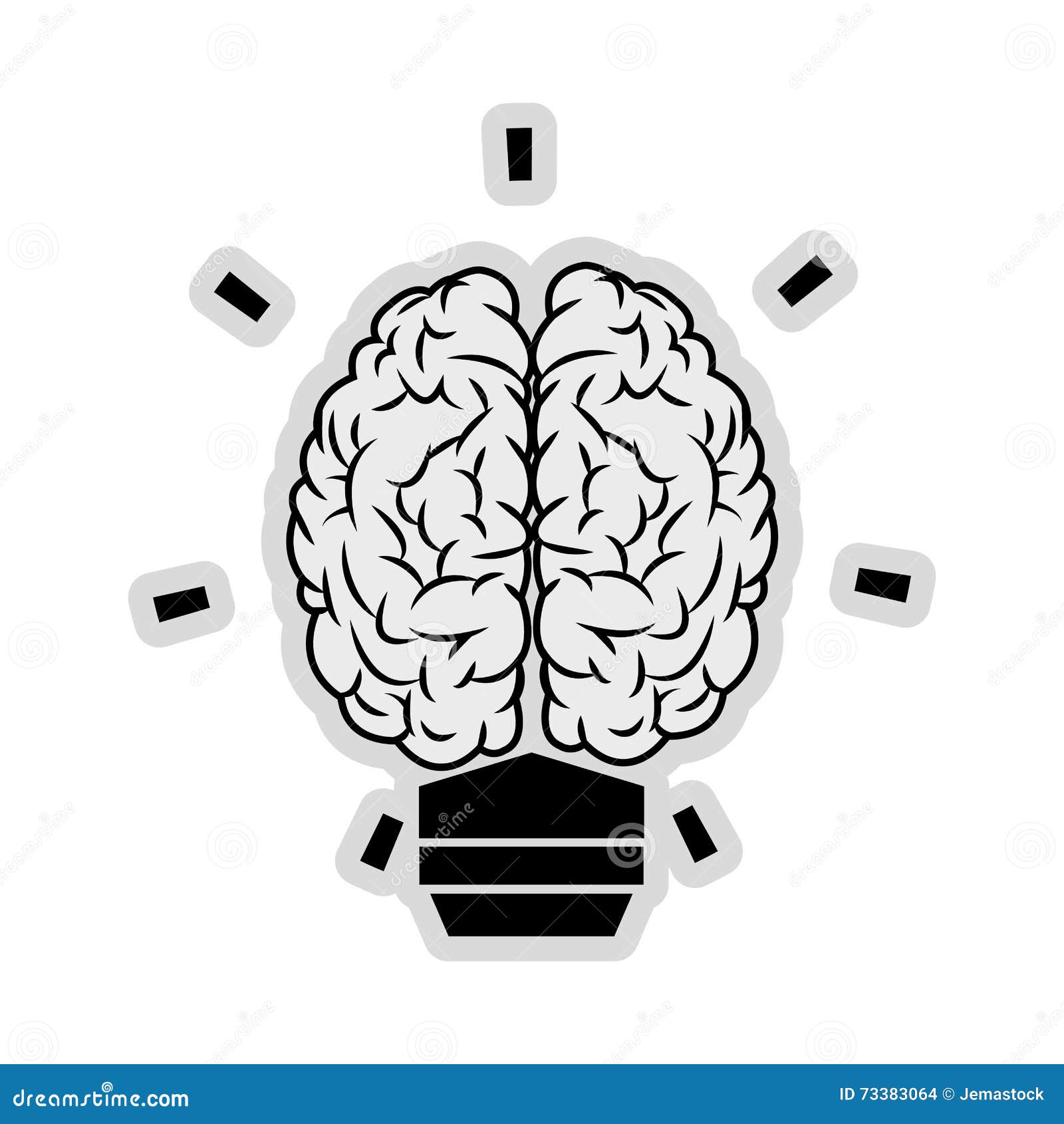 Brain lightbulb icon stock illustration. Illustration of invention ...
