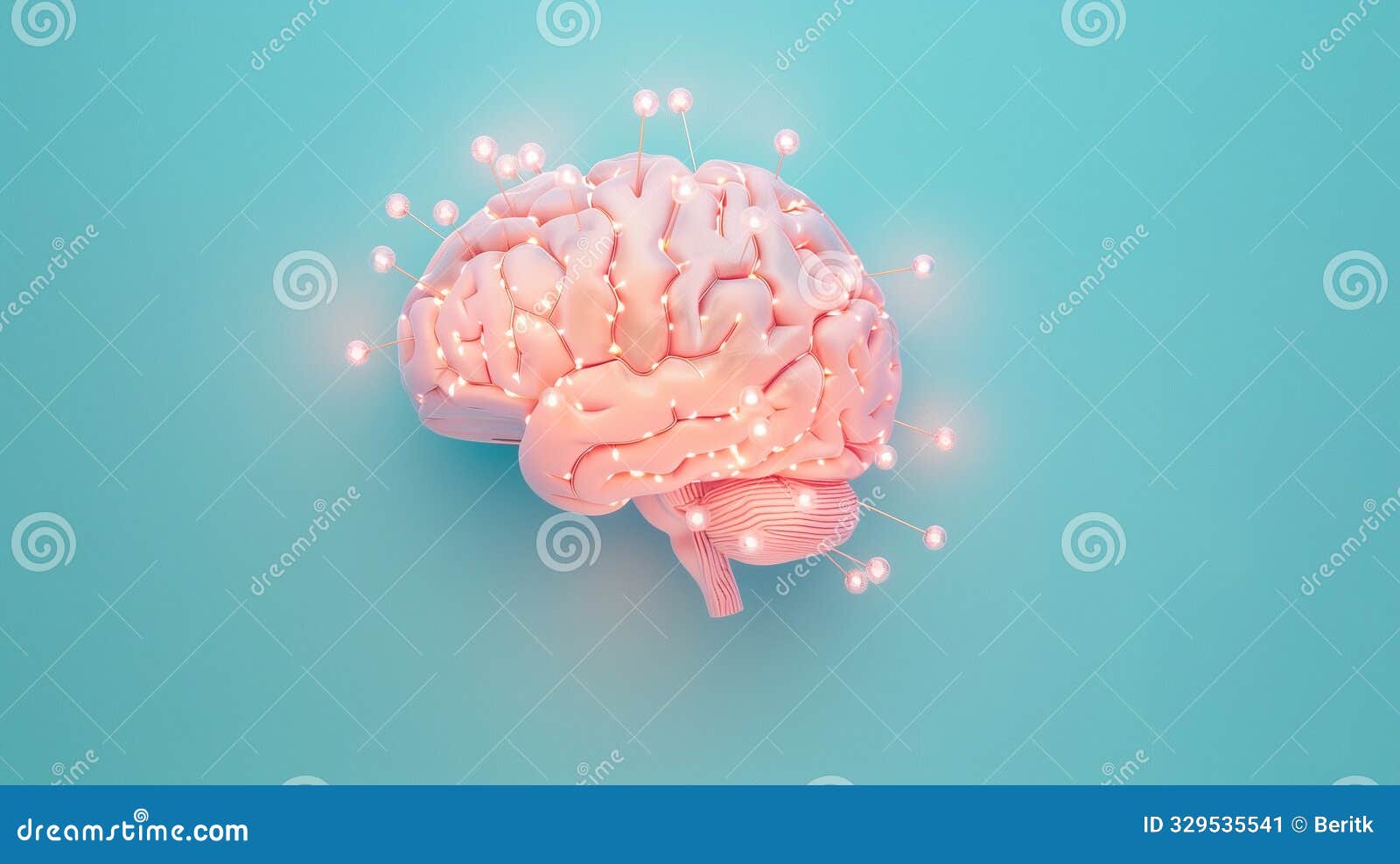 Brain with Lightbulbs, Explosion of Ideas, Brainstorming for Solutions ...