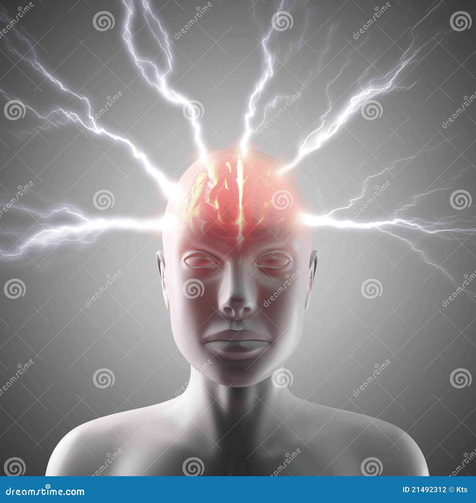 Brain Lightning stock illustration. Illustration of dendrite - 21492312