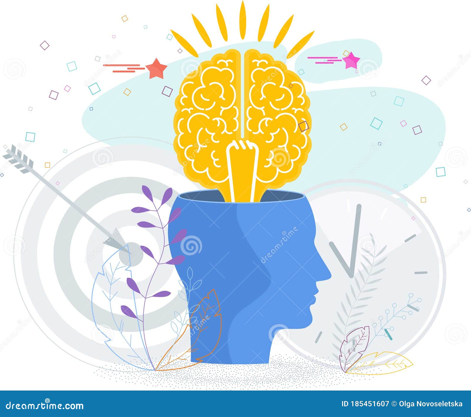 Brain is Like a Tree Growing in a Human Head. Stock Vector ...