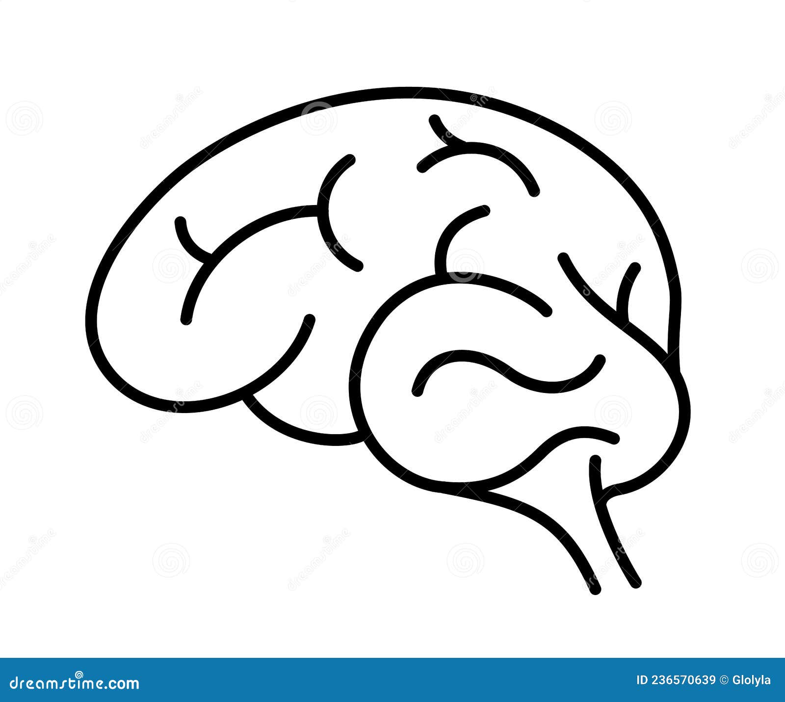 Brain line icon design. stock vector. Illustration of imagination ...