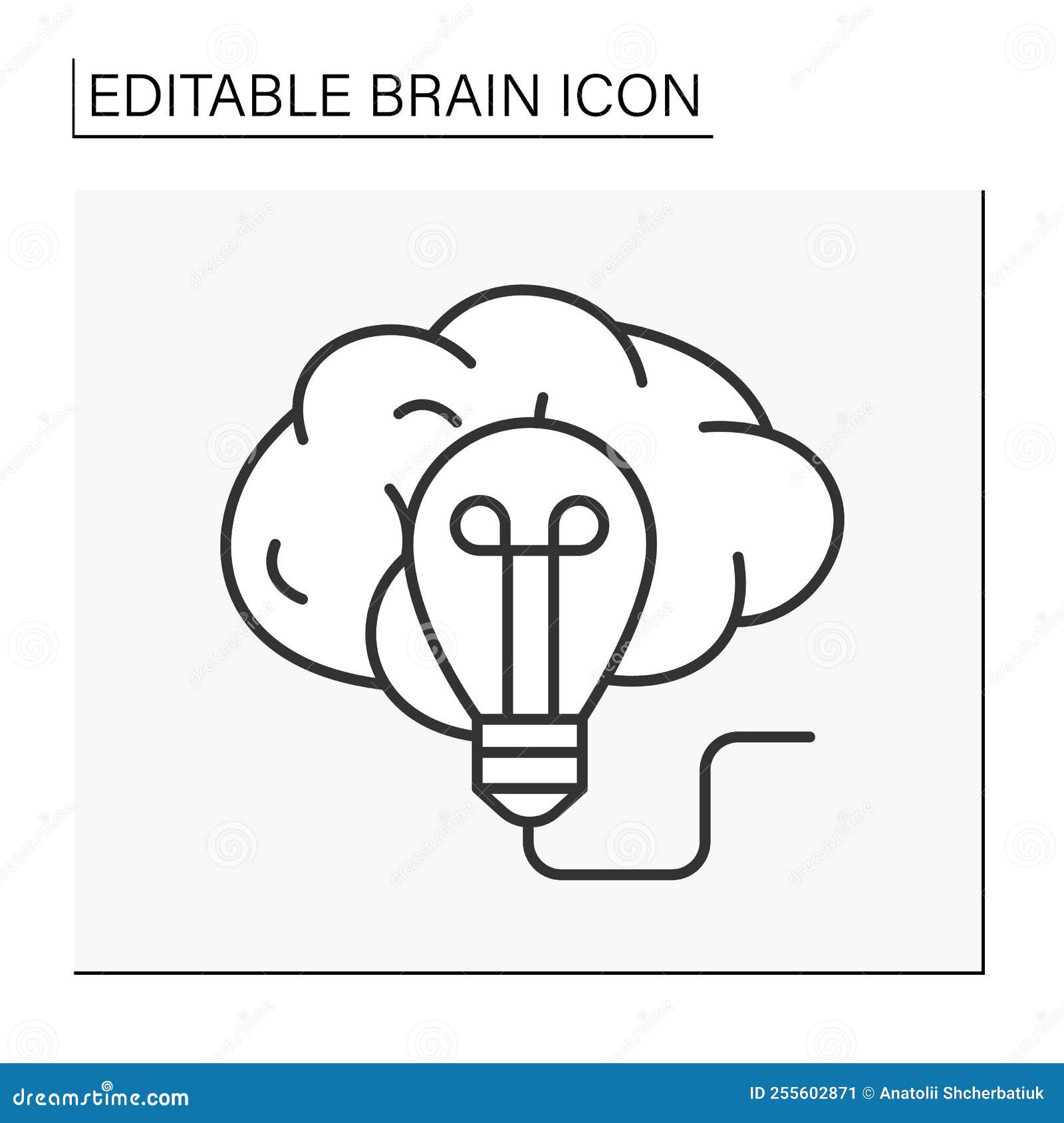 Brain line icon stock vector. Illustration of memory - 255602871