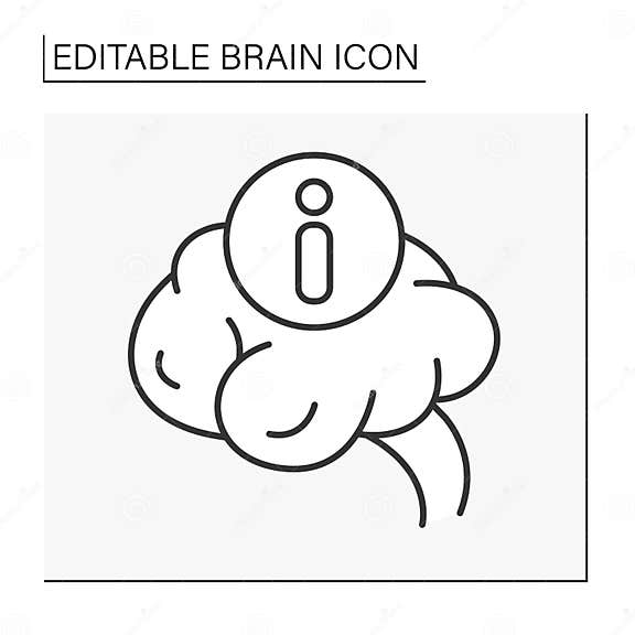 Brain line icon stock vector. Illustration of communication - 255012232