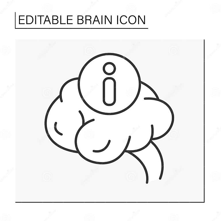Brain line icon stock vector. Illustration of communication - 255012232