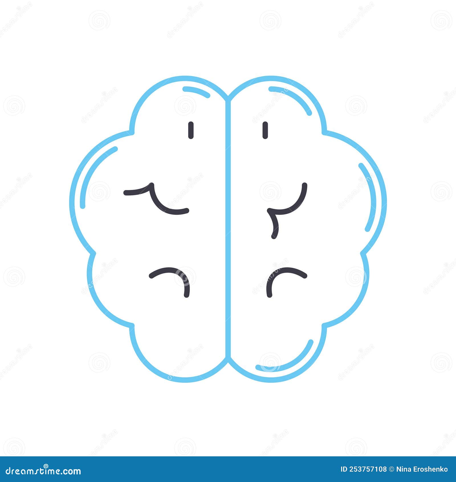 Brain Line Icon, Outline Symbol, Vector Illustration, Concept Sign ...