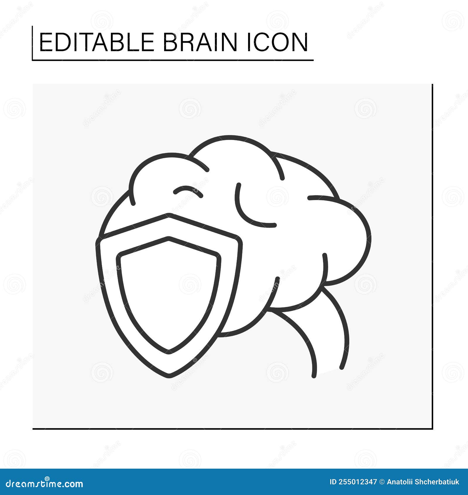 Brain line icon stock vector. Illustration of psychology - 255012347