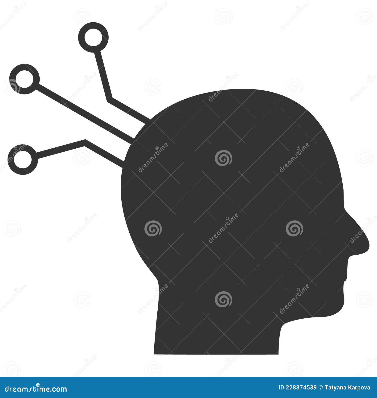 Brain Link Raster Icon Flat Illustration Stock Illustration ...