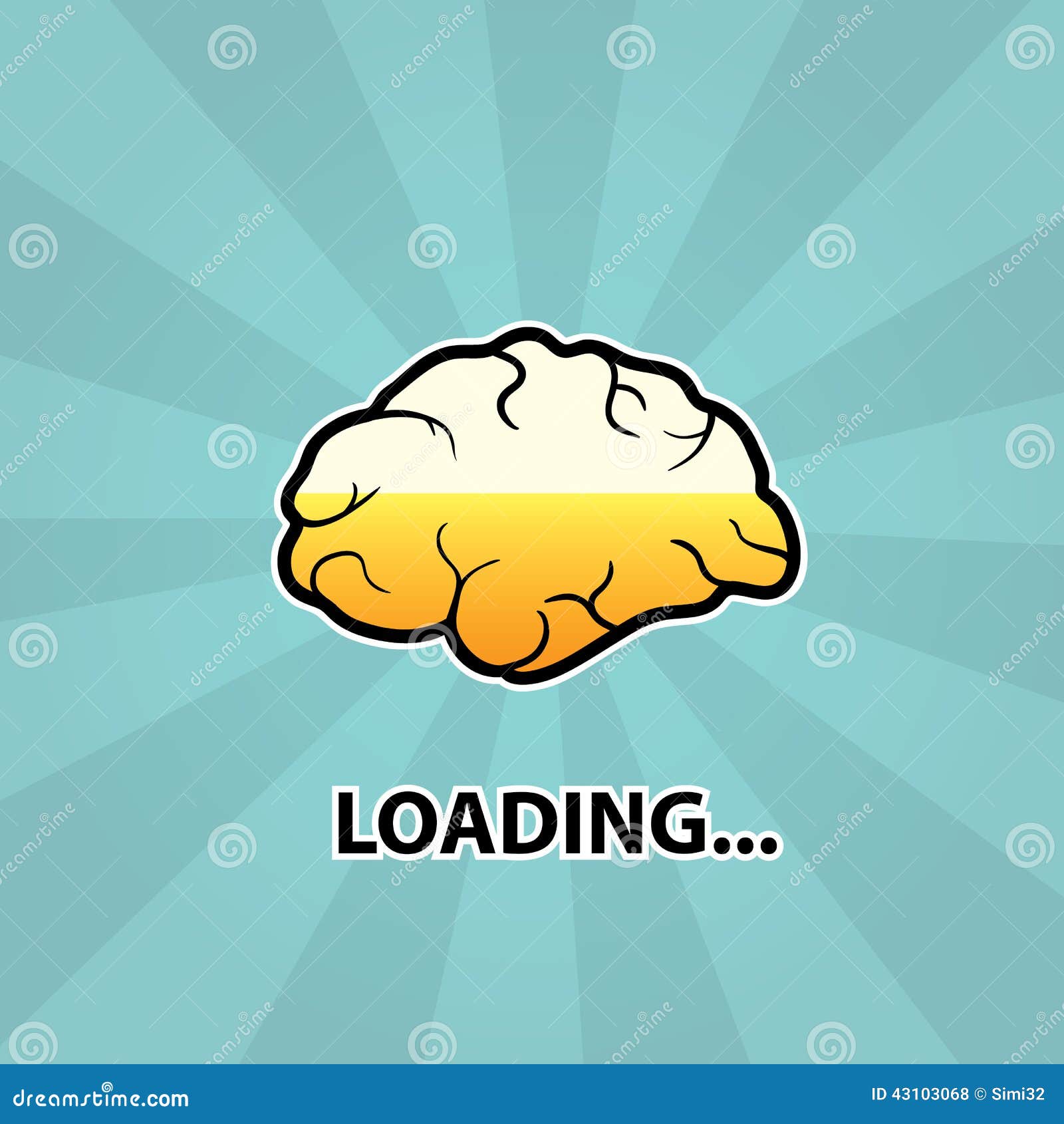 Brain is loading stock vector. Illustration of concept - 43103068