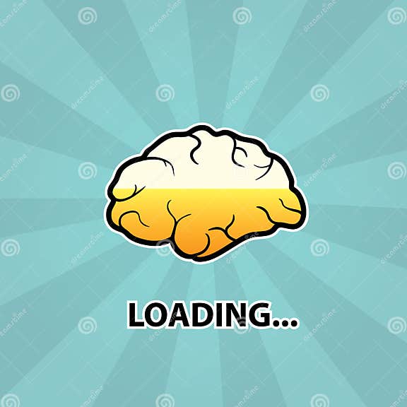 Brain is loading stock vector. Illustration of concept - 43103068