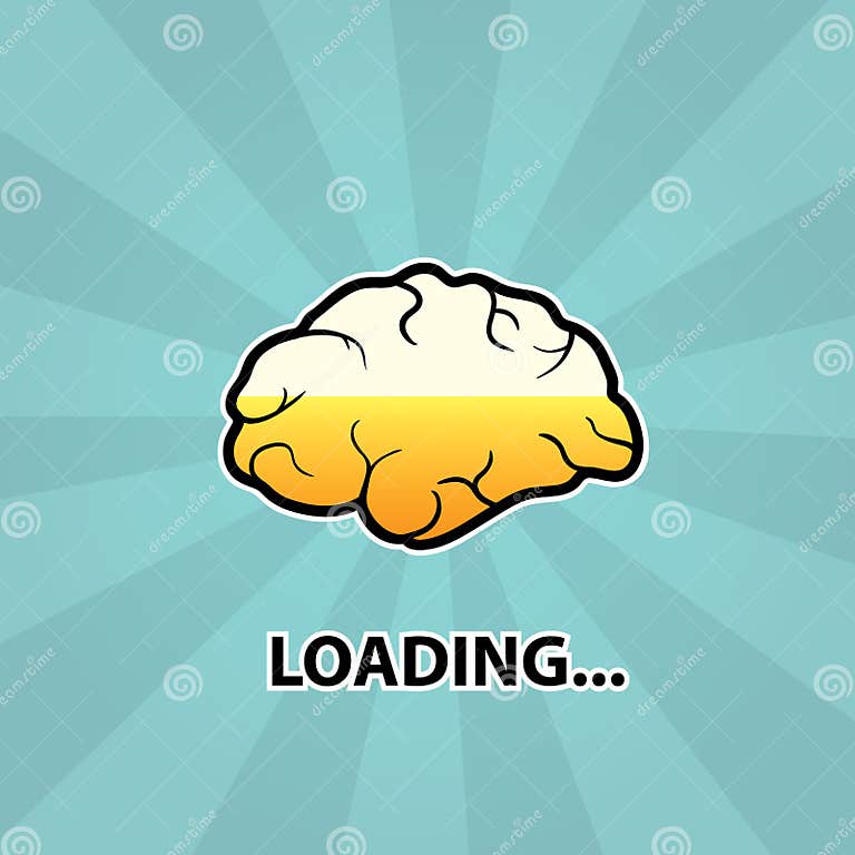 Brain is loading stock vector. Illustration of concept - 43103068