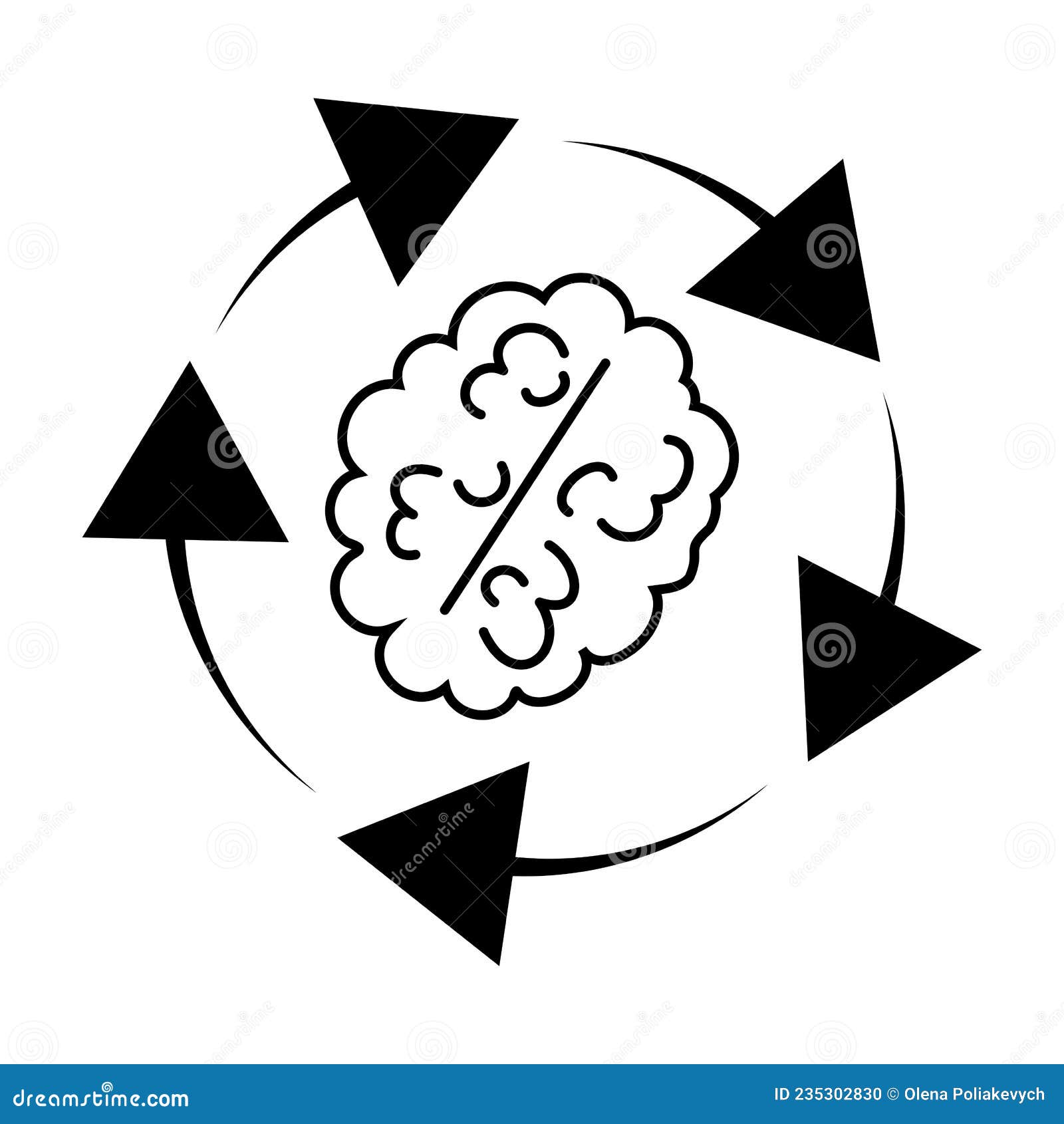 Brain Loading Icon. Process Symbols. Knowledge Sign. Cartoon Design ...