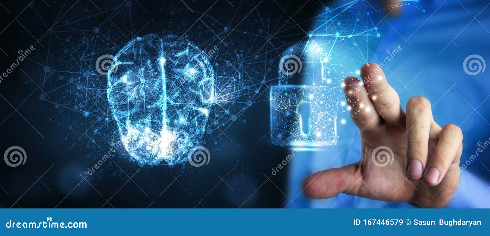 Brain and Lock .knowledge Development Restrictions Stock Image - Image ...