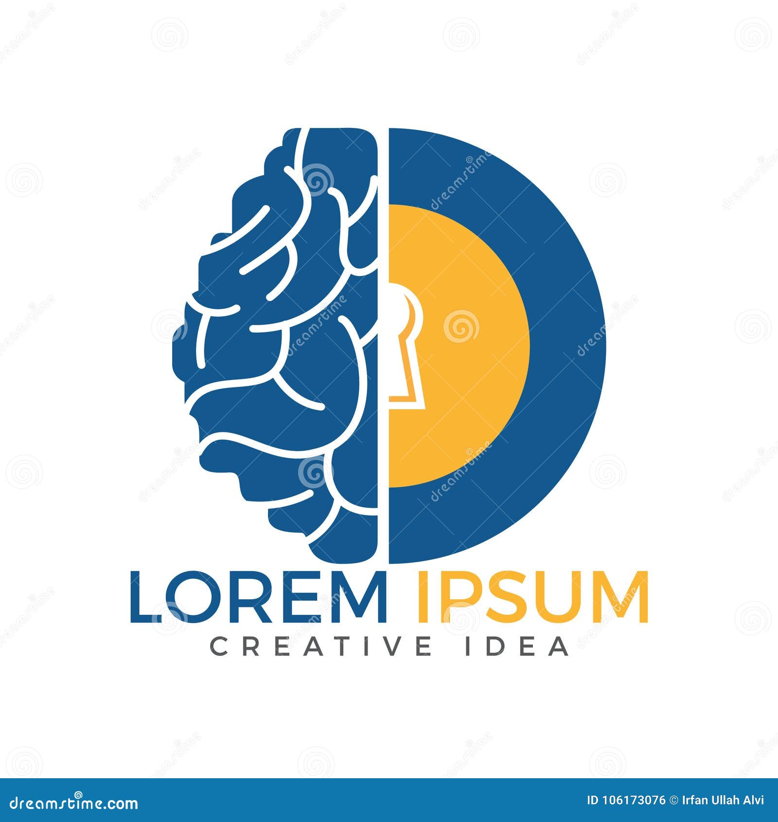 Brain Lock Logo Design Criativo Ilustração do Vetor - Ilustração de ...