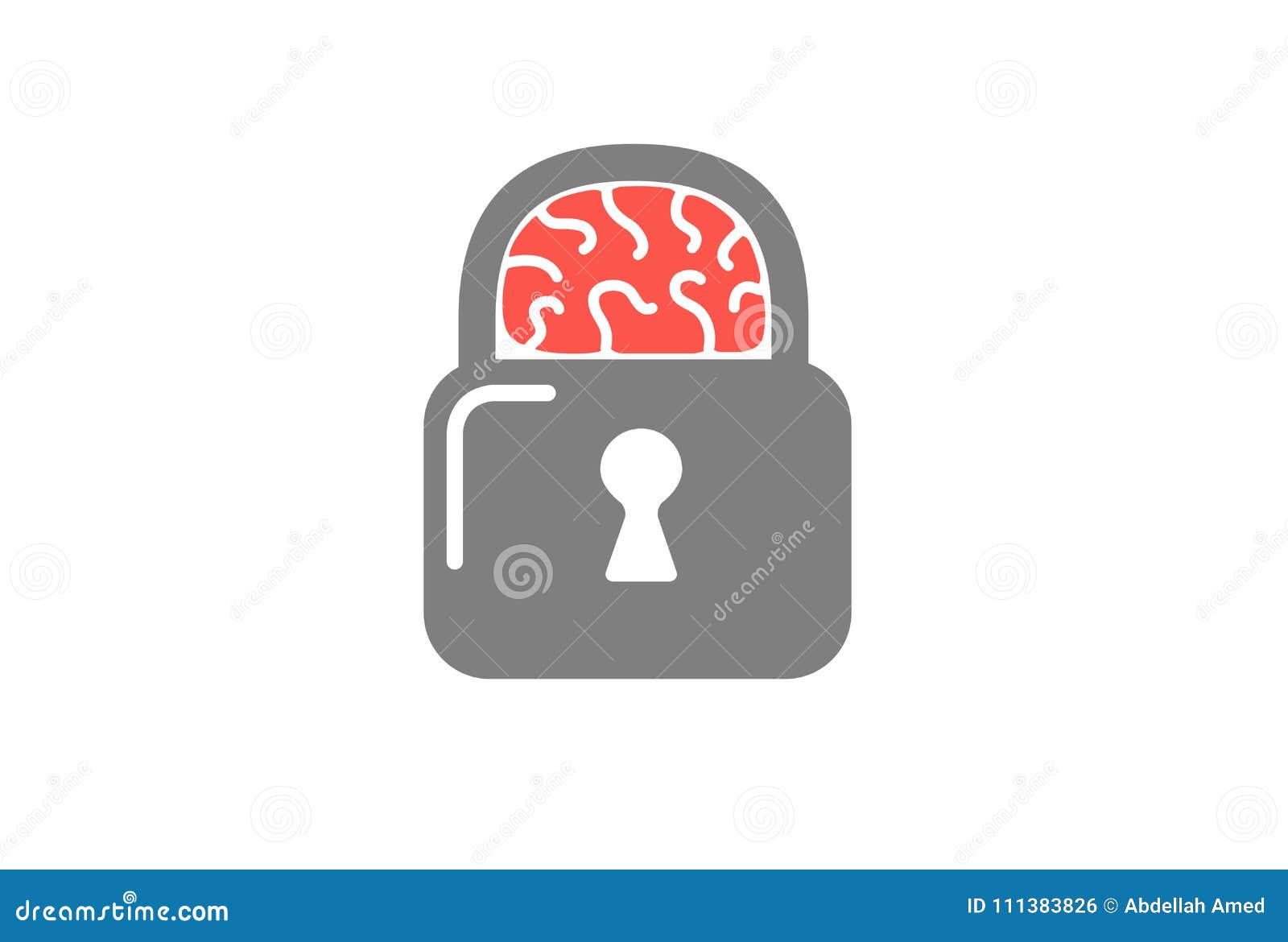 Brain Lock Logo Design Illustration Stock Vector - Illustration of data ...