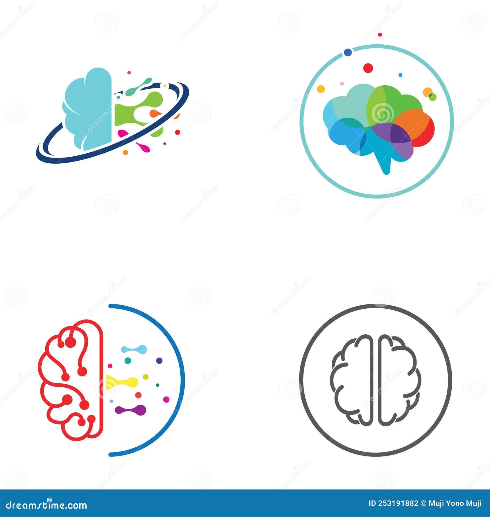 Brain Logo. Brain Logo with Combination of Technology and Brain Part ...