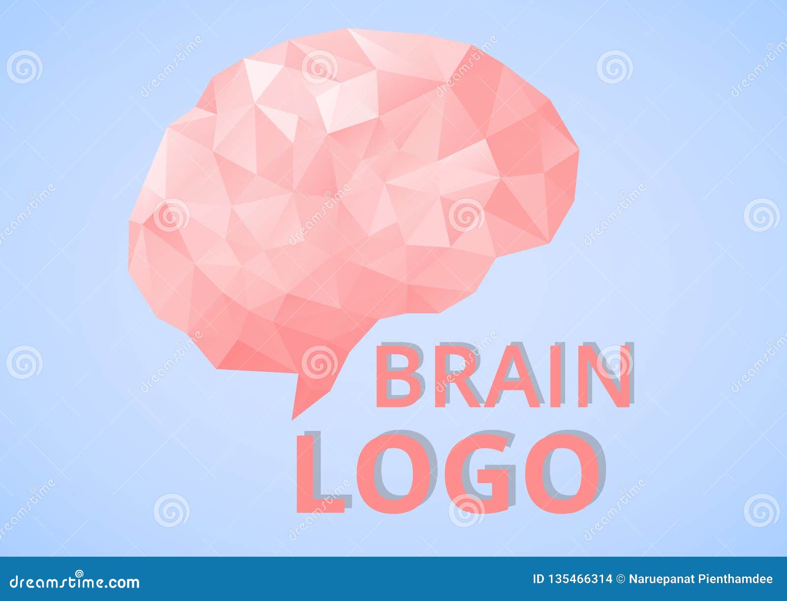 Low Poly Brain Logo Geometric Stock Vector - Illustration of business ...