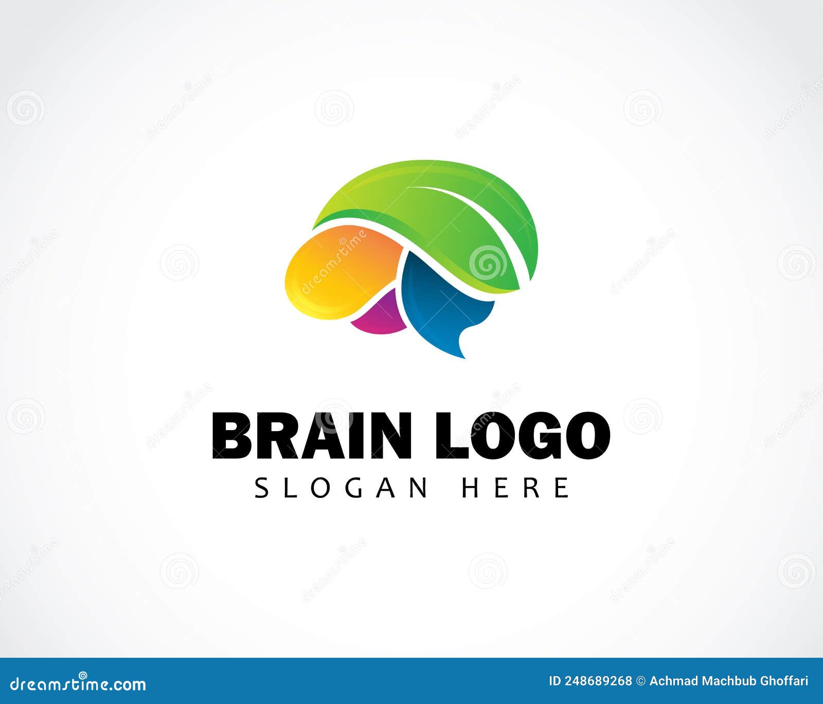 Brain Logo Creative Nature Health Mind Creative Color Gradient ...
