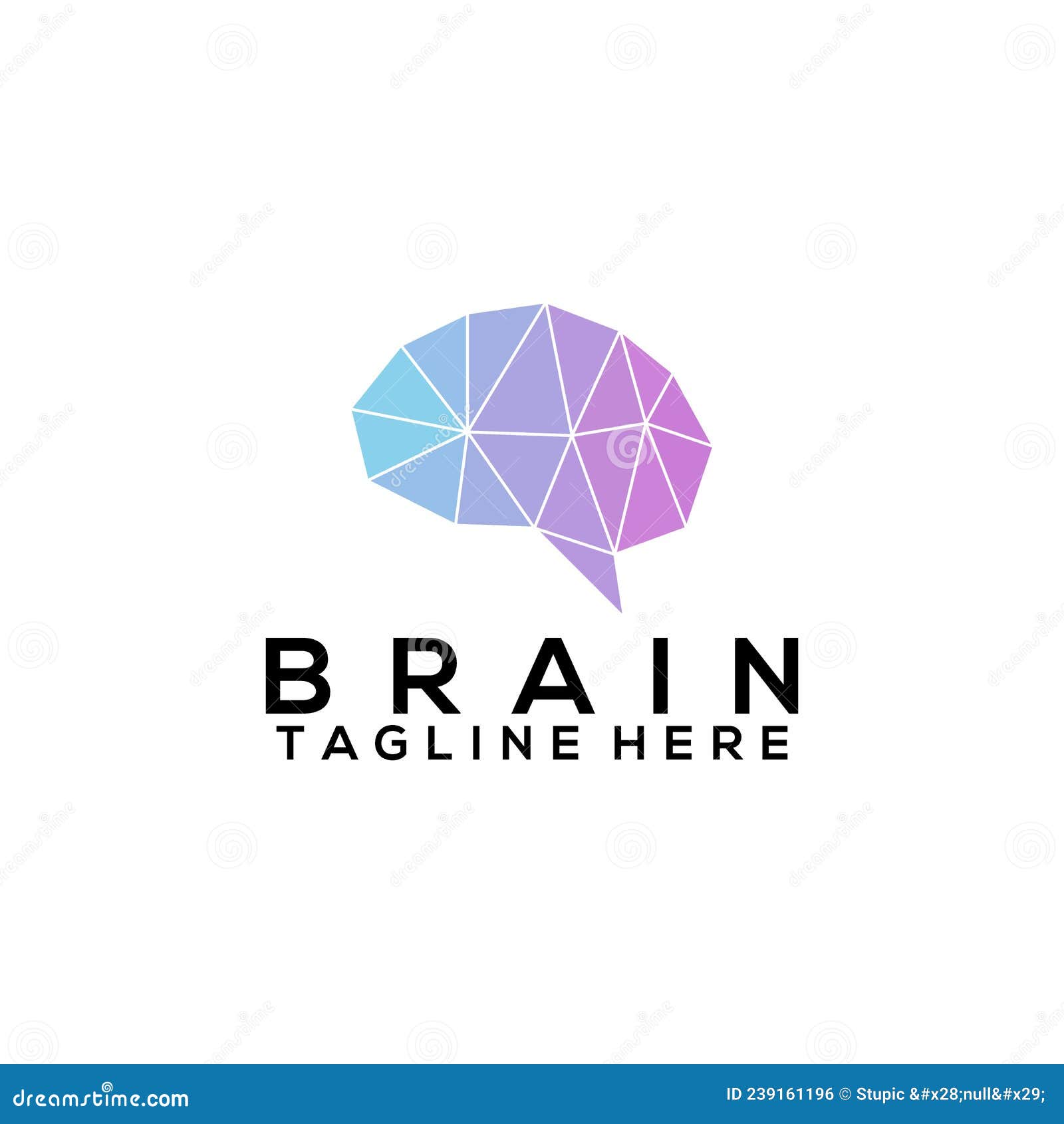 Brain Logo Design Concept Isolated in White Background Stock ...