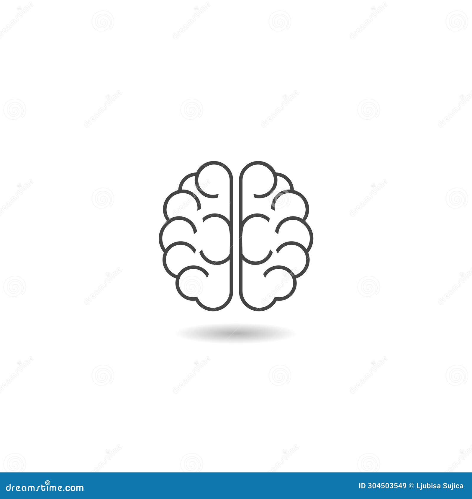 Brain Logo Icon with Shadow Stock Illustration - Illustration of ...