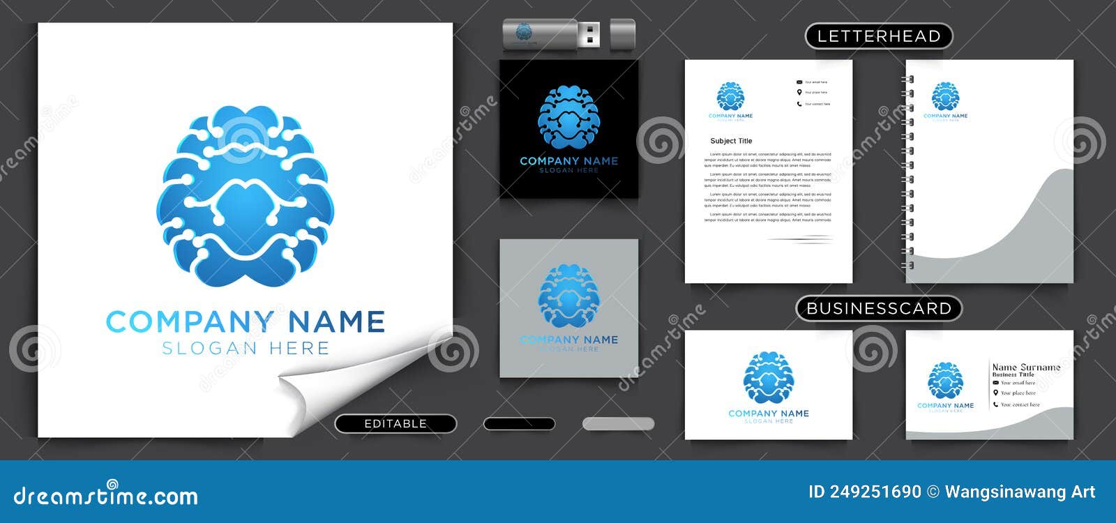 Brain Logo Ideas. Inspiration Logo Design. Template Vector Illustration ...