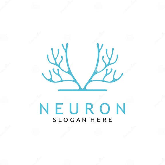 Brain Logo or Nerve Cell Logo with Vector Illustration Template Stock ...