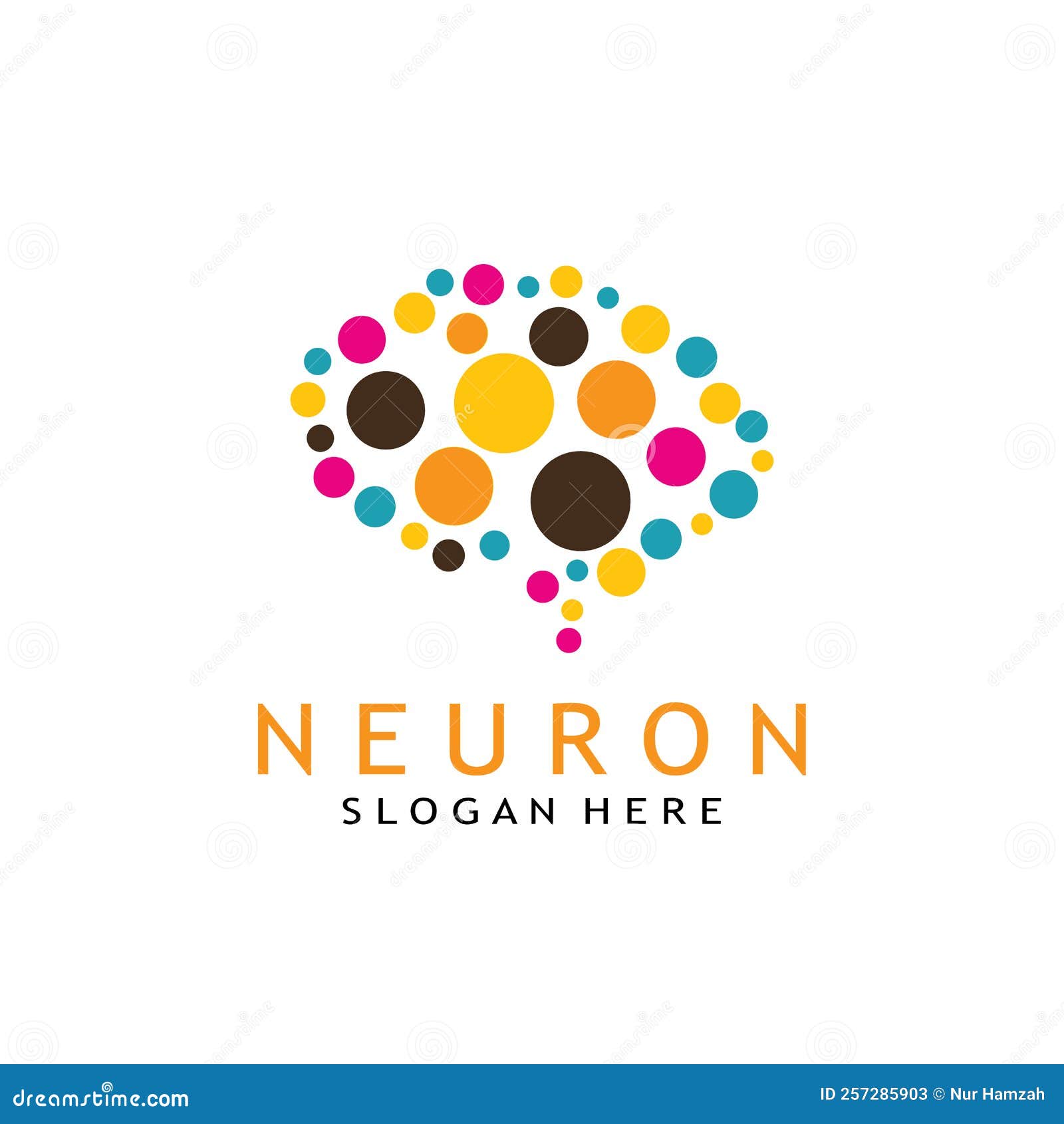 Brain Logo or Nerve Cell Logo with Vector Illustration Template Stock ...