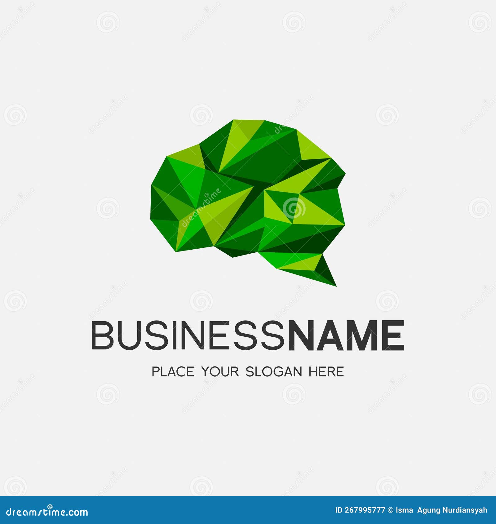 Brain Logo with Polygon Style. Idea Concept and Thinking Vector. this ...