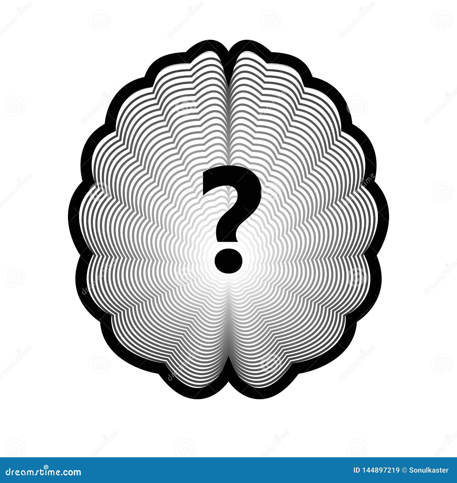 Brain Logo and Question Mark Isolated Human Organ Stock Vector ...