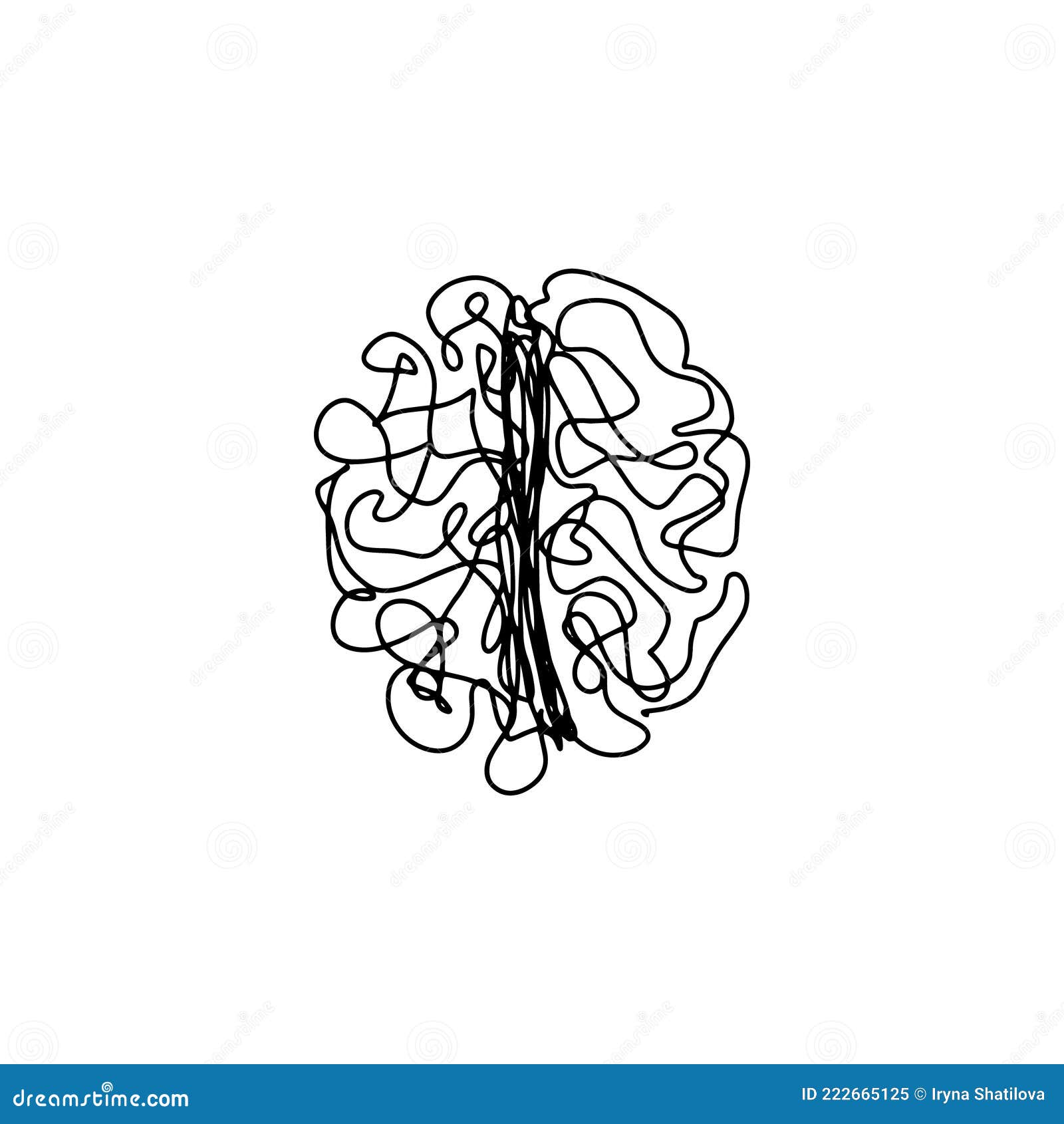 Brain Line Symbol, Mind Icon on a White Background Stock Vector ...