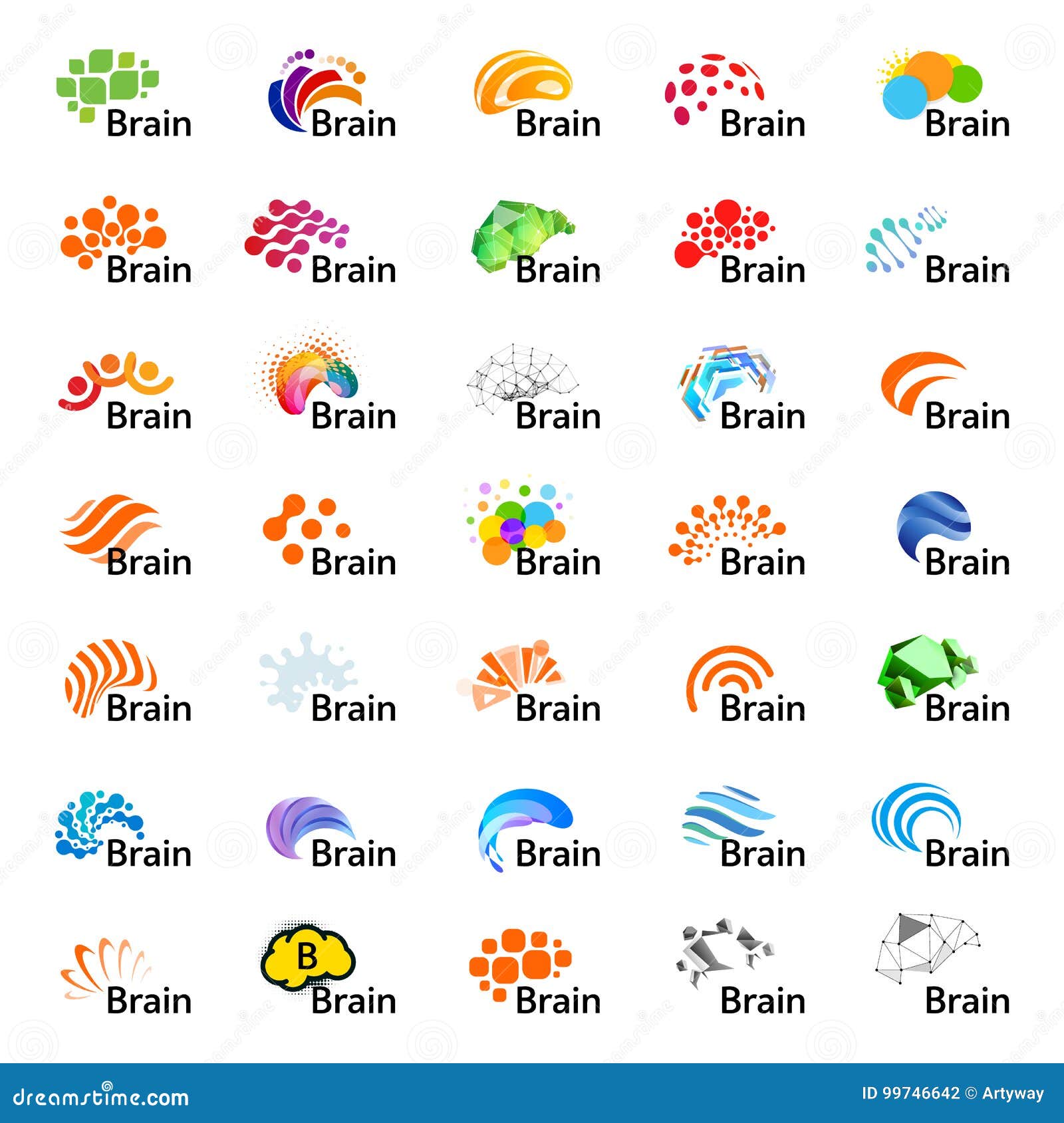 Brain Logo Silhouette Design Vector Template. Think Idea Concept. Brain ...