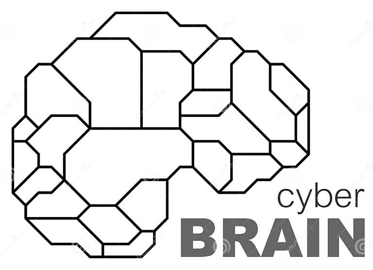 Brain Logo Silhouette Side View Design Vector Template. Stock Vector ...