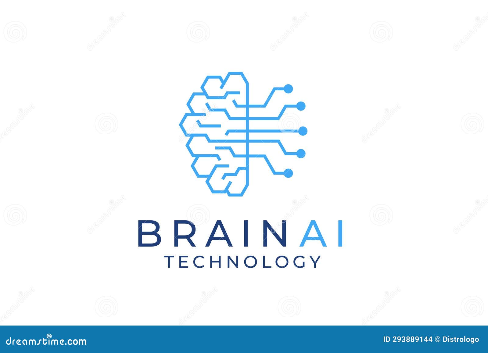 Brain Logo Suitable for Technology Logo Design. Brain Tech Vector Logo ...