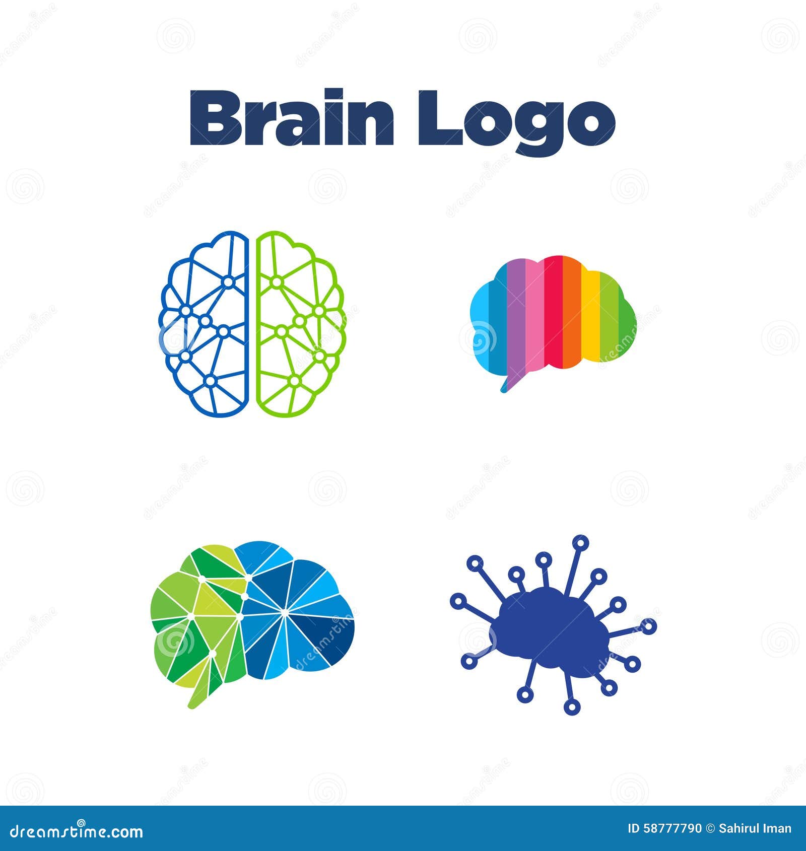 Brain Logo Template stock vector. Illustration of biology - 58777790