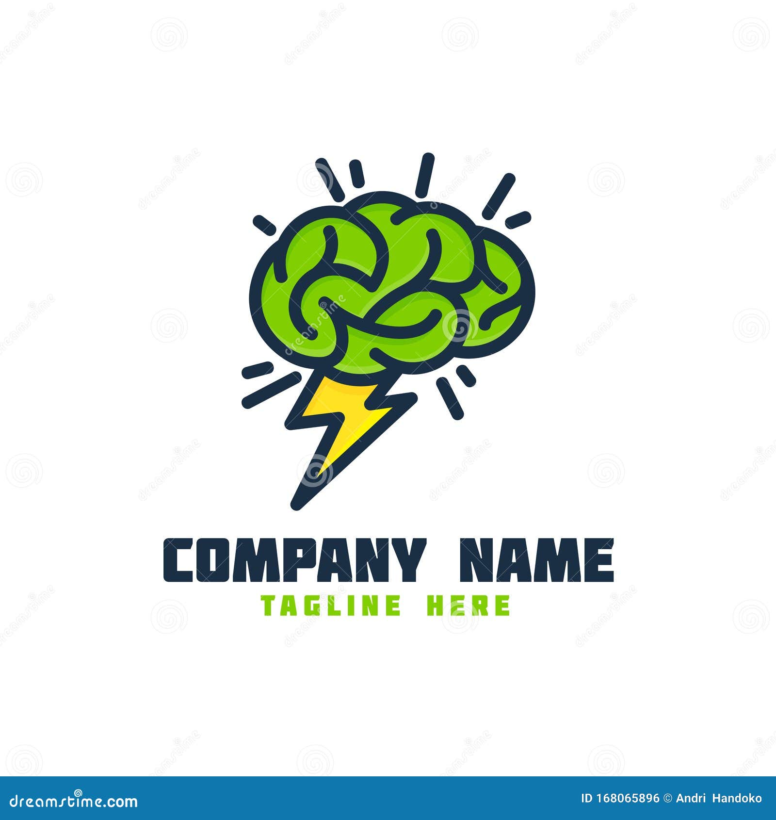 Brain Bolt logo Template stock illustration. Illustration of sign ...