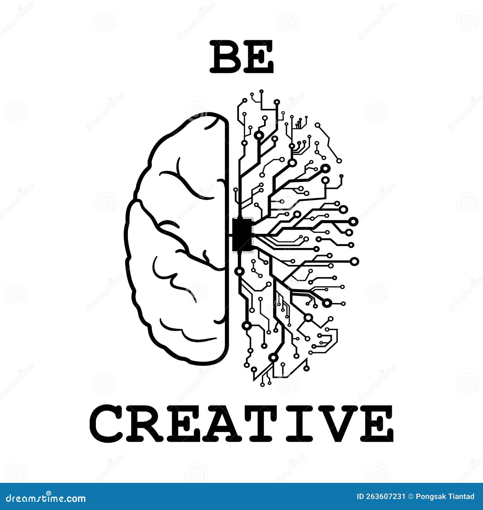 Brain Logo Vector Illustration On White Background. The Brain Image Is ...