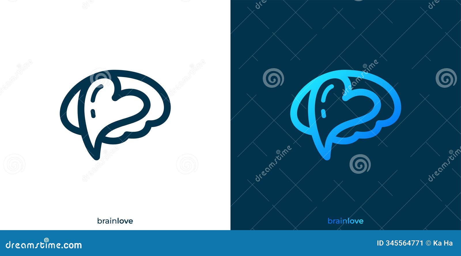 Simple Brain Love Logo Design. Brain Heal Psychology Therapy Logo ...